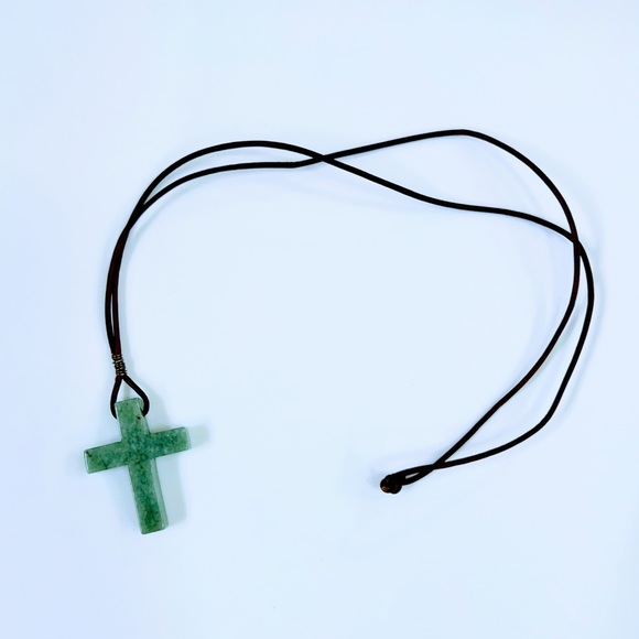 Vintage | Jewelry | Vtg Genuine Nephrite Jade Cross Large Pendant ...